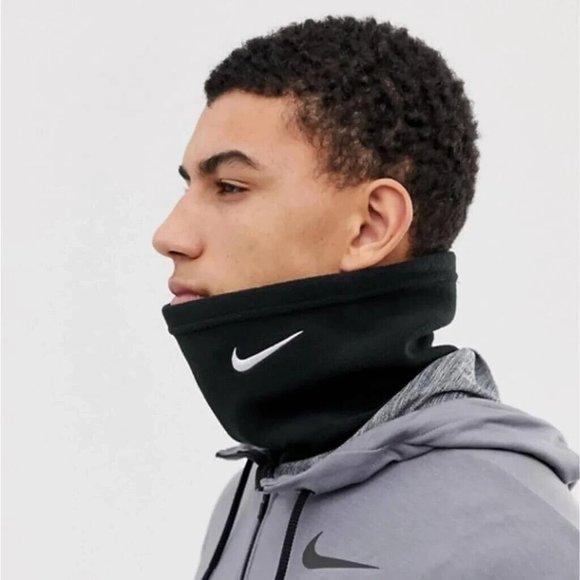 Nike | Accessories | Nike Fleece Neck Warmer Black White Running Face ...